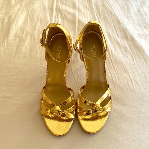 Michael Michael Kors Shoes Michael By Michael Kors Gold Stilletos Poshmark